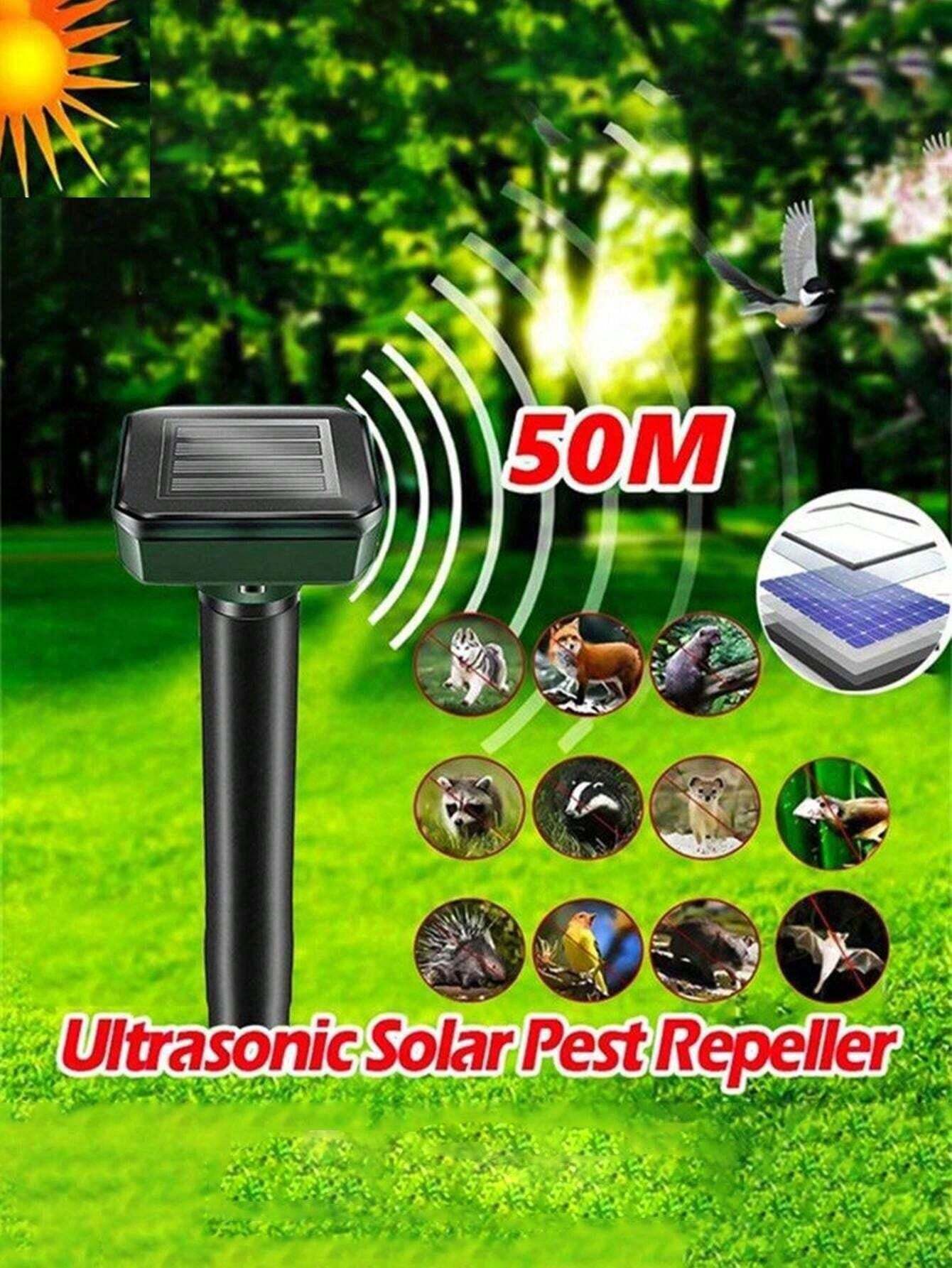 1pc Ultrasonic Solar Powered Pest Repeller With Motion Sensor ...