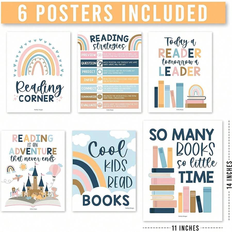 Boho Rainbow Boho Rainbow Reading Motivational Posters | SHEIN USA