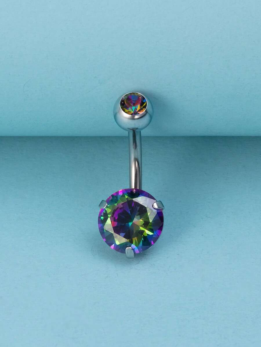 1pc Sexy Charming Circle Cubic Zirconia Belly Navel Button Piercing ...