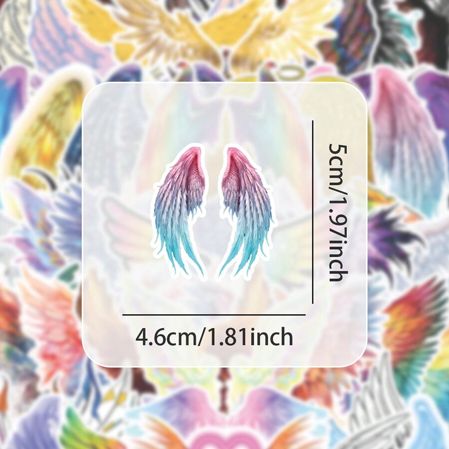 Angel Wings Stickers 60 Pcs Cute Colorful Wings Stickers For Water ...