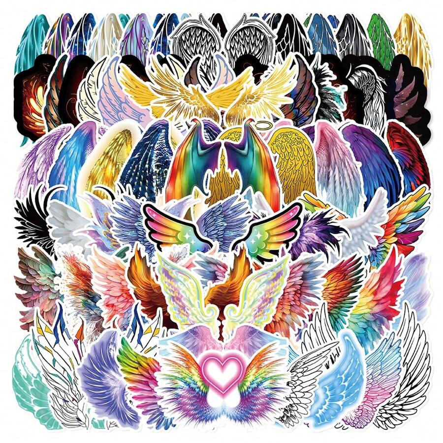 Angel Wings Stickers 60 Pcs Cute Colorful Wings Stickers For Water ...