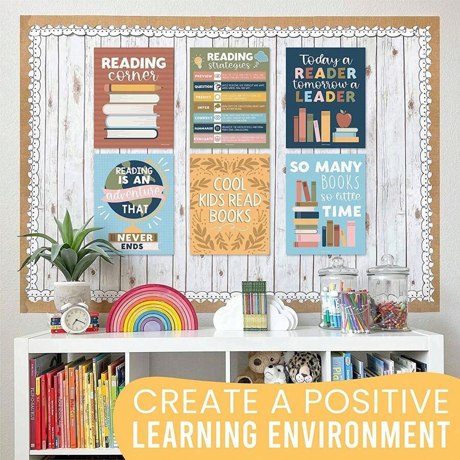 Colorful Pastel Black & White Chalk Reading Motivational Posters ...