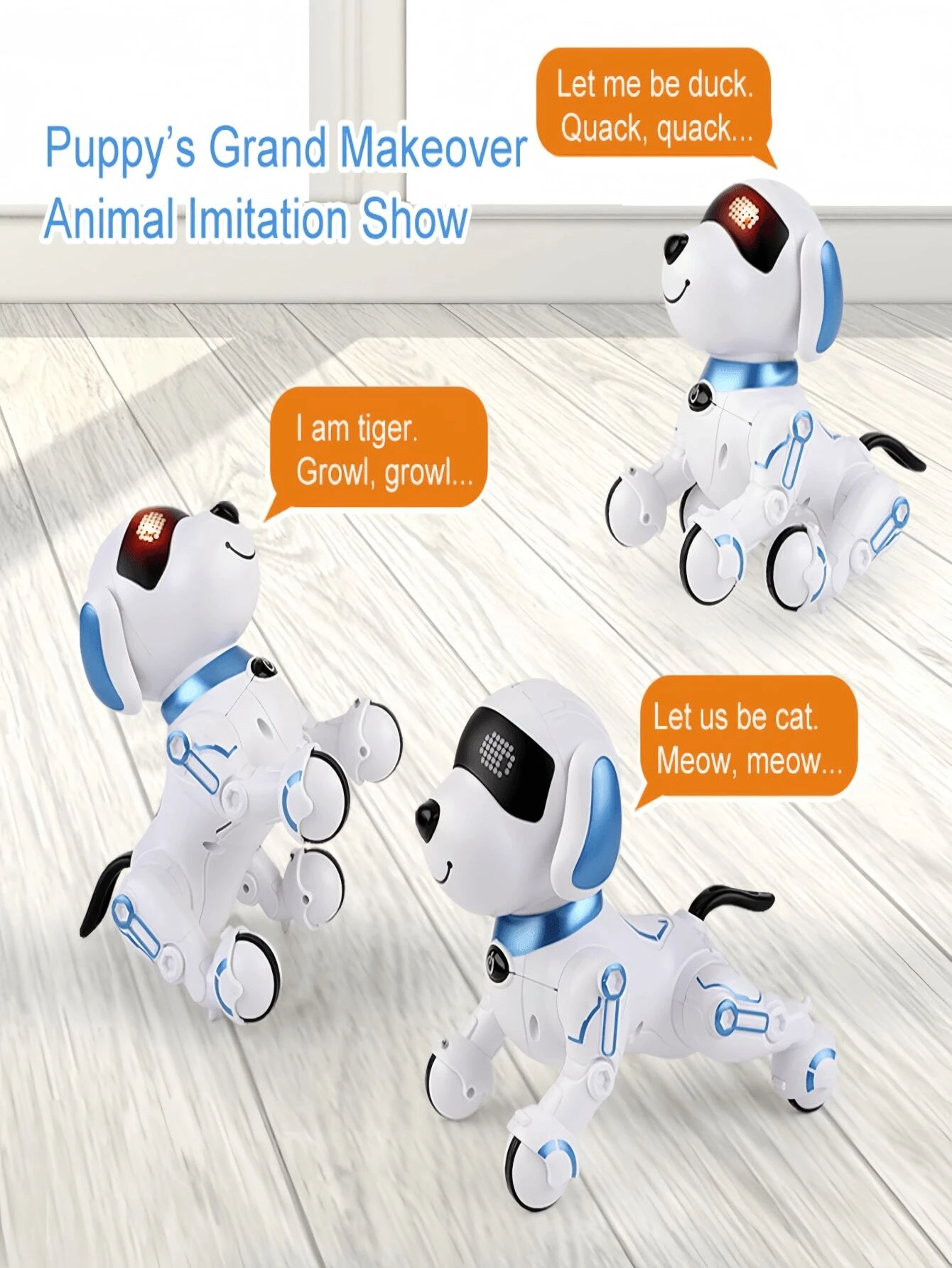 1 PC Intelligent Robot Dog Remote Control Electric Toy Dog Simulation ...