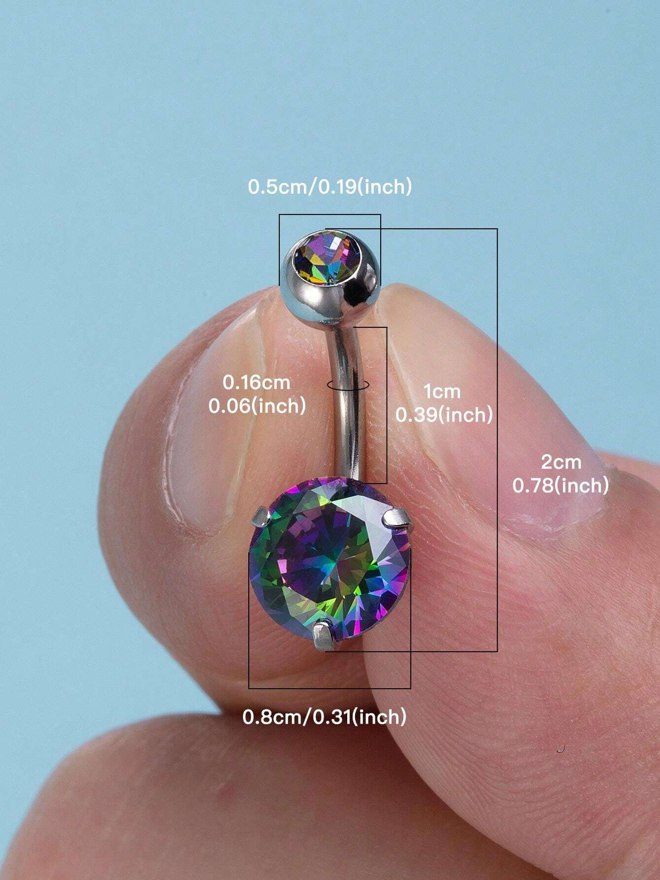 1pc Sexy Charming Circle Cubic Zirconia Belly Navel Button Piercing ...