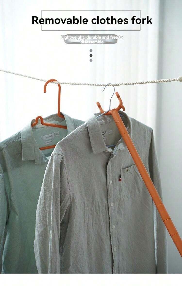 LPC Home Closet Rod, Detachable Clothes Hanger Rack With Drying Fork ...