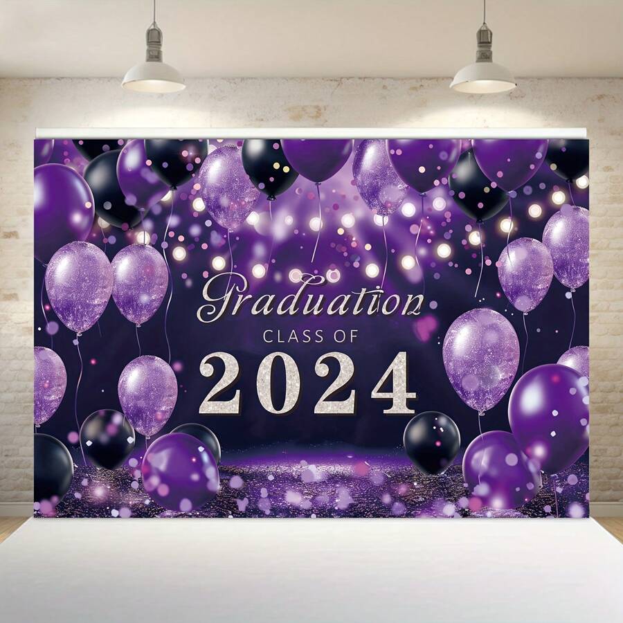 Graduation Decorations Class Of 2024 Purple Grad Party Backdrop Banner ...