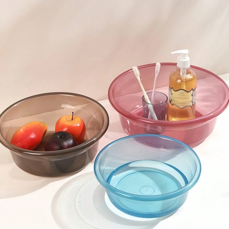 1pc Durable Plastic Washbasin, Available In Two Different Sizes To Meet ...