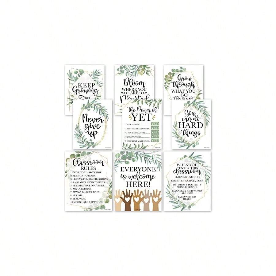 Greenery Classroom Motivational Posters | SHEIN USA