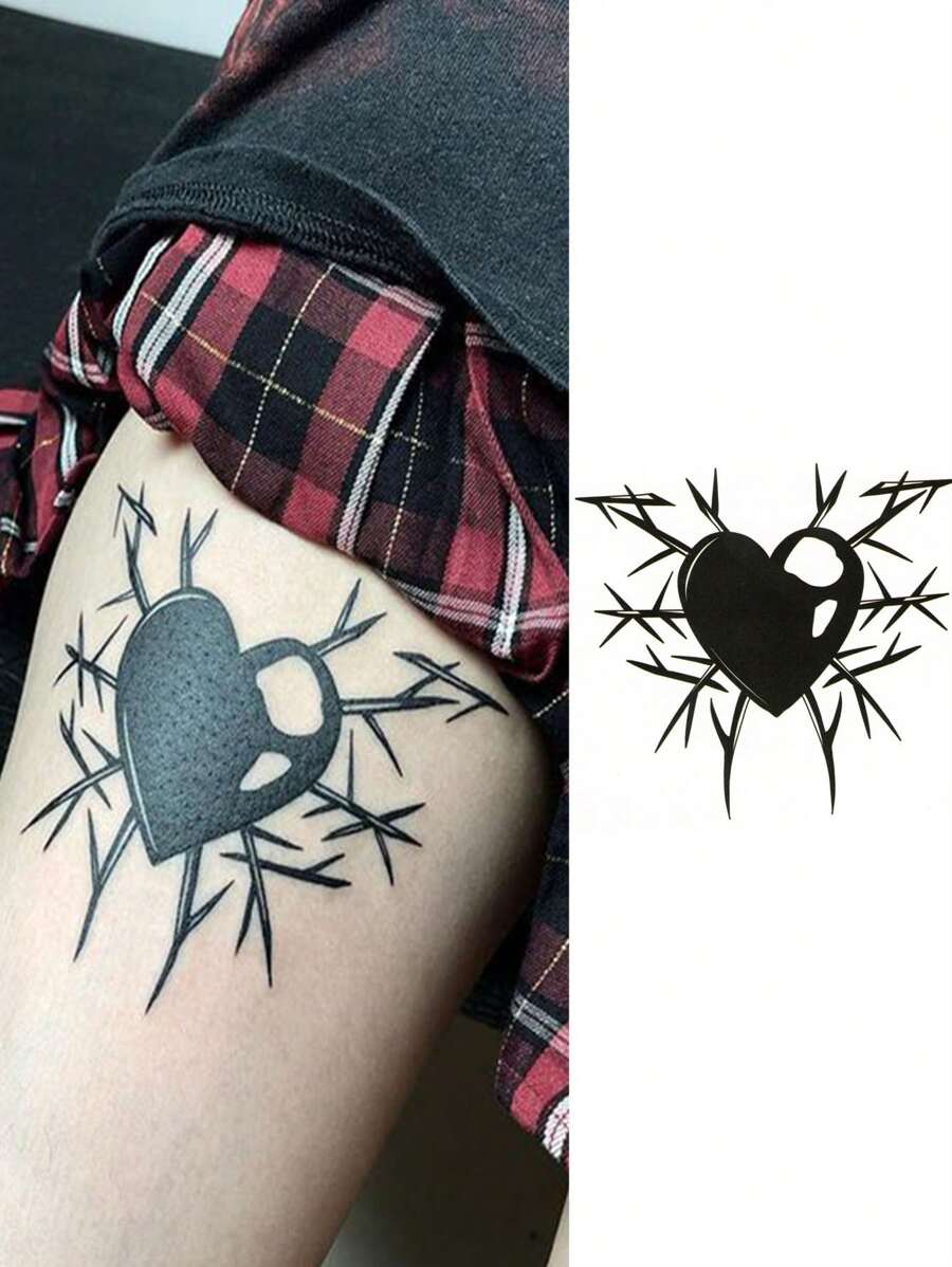 1sheet Waterproof & Long-Lasting Temporary Tattoo Sticker With Dark ...