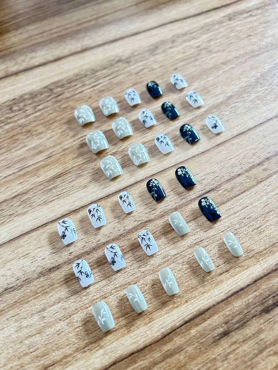 Using 30 Pieces/Set Of Short And Medium-Sized Coffin Shaped Fake Nails ...