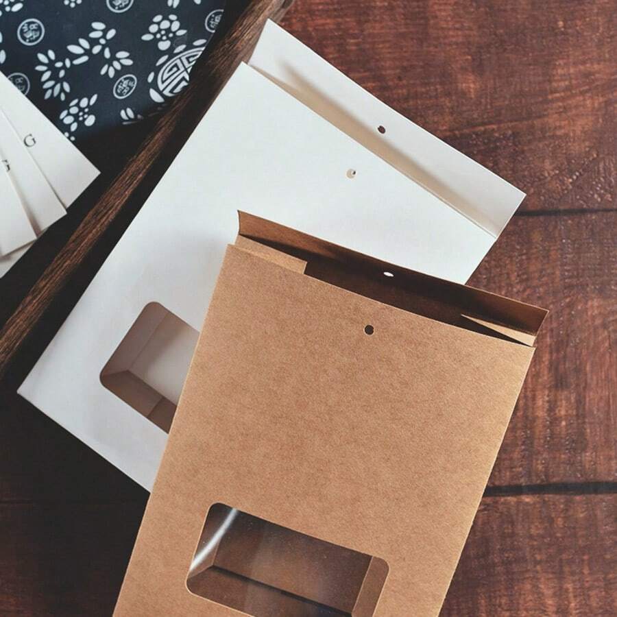 2pcs White Paper Bags With Window Display, Cookie & Pastry Packaging ...