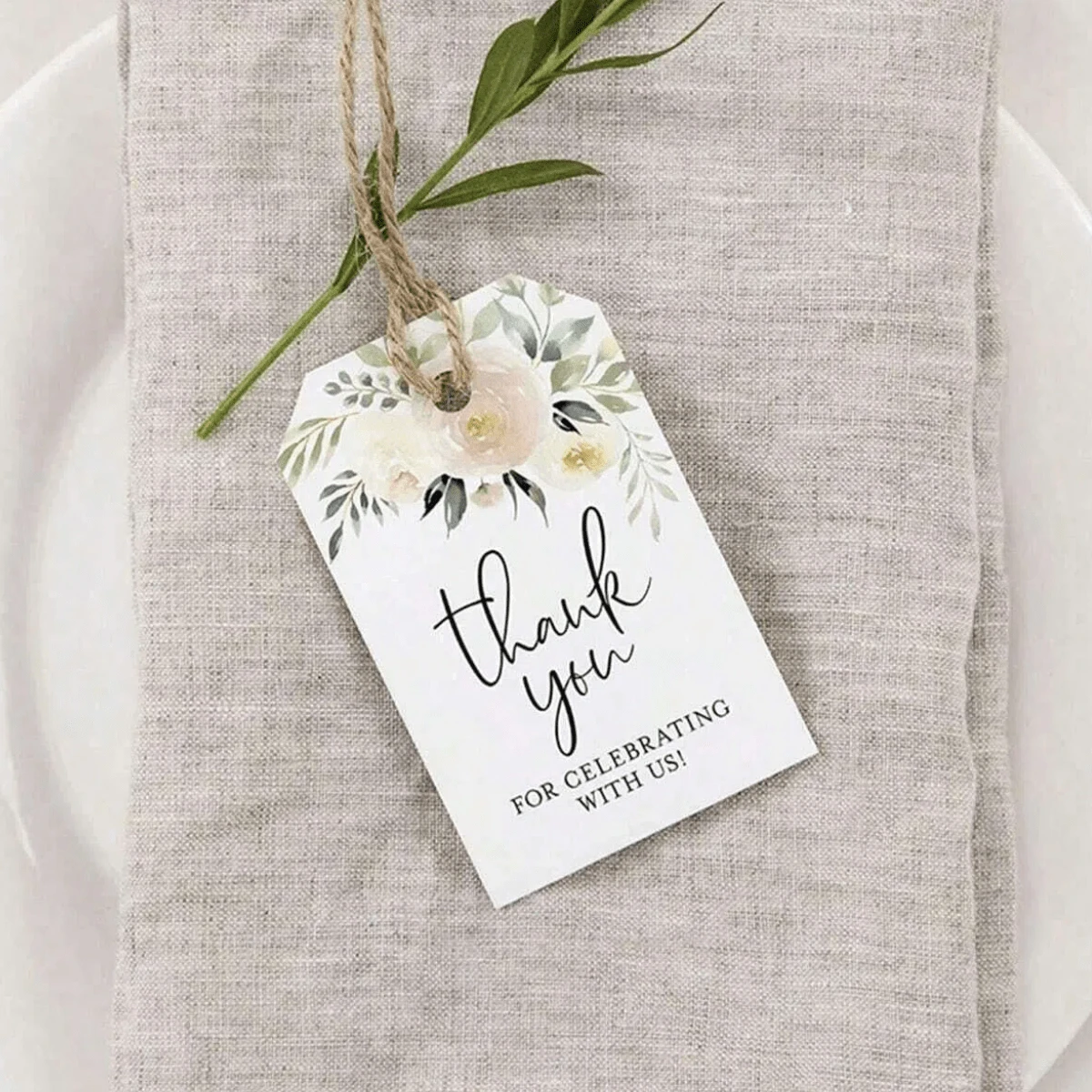 50 piezas/paquete Etiquetas de regalo impresas con diseños florales y ...