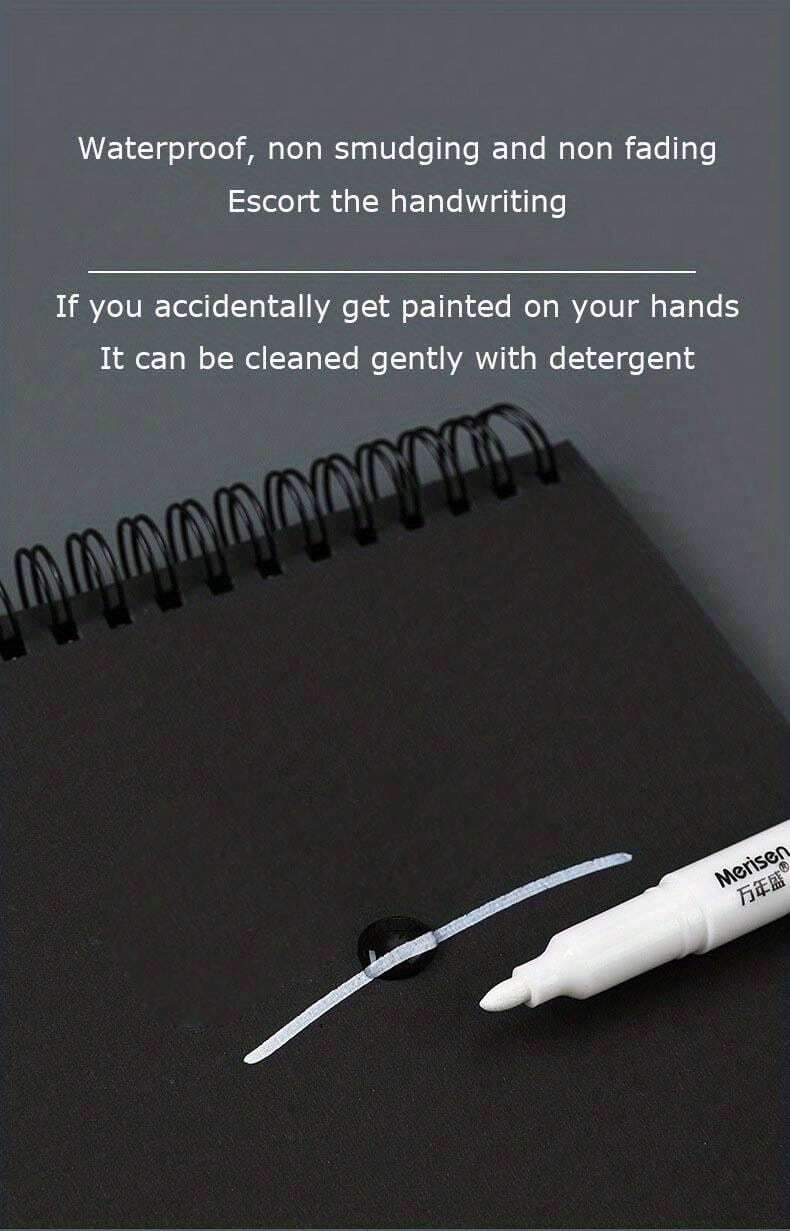 3/12pcs White Marker Pen, Simple Waterproof Easy To Use Permanent ...