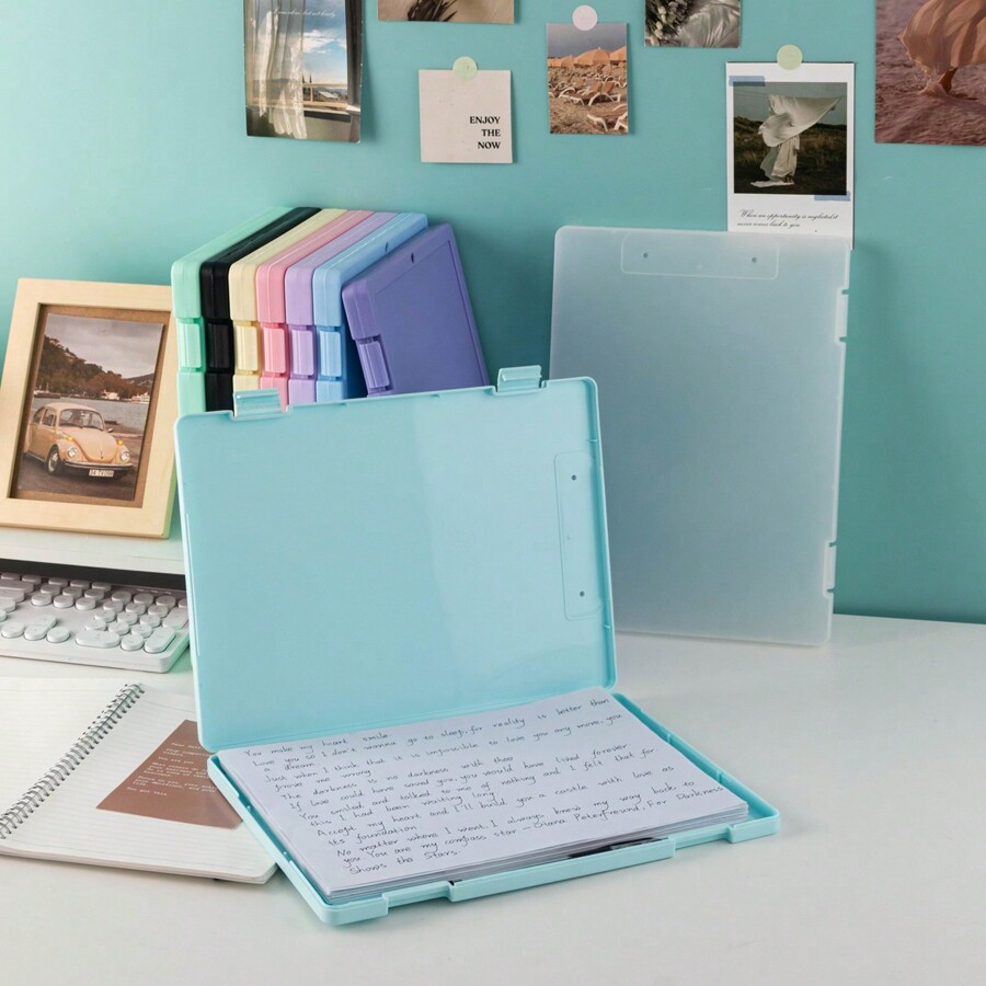 Large Capacity A4 Transparent Plastic Document Storage Box For Students ...