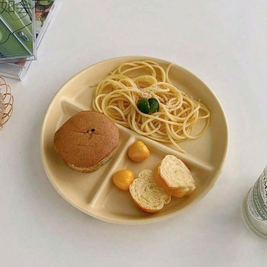 Ceramic Weight Loss Meal Plate, Solid Color, Quantitative Multiple Grid ...