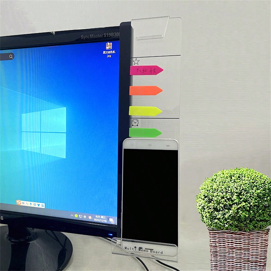 Monitor Message Board Acrylic Memo Whiteboard For Screen Side Notes ...