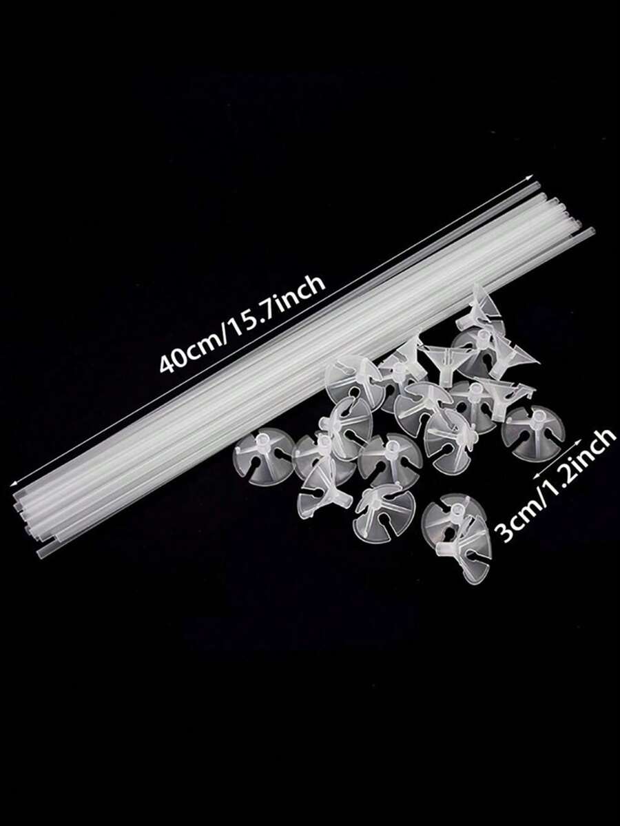 20 Pcs 40cm Transparent Plastic Balloon Sticks And Support Column ...