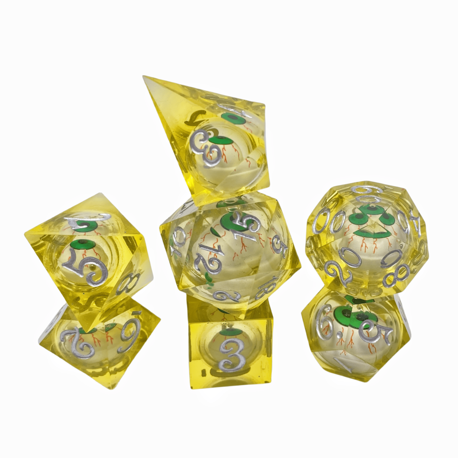7pcs/Set Sharp Edge Eyeball Dice Set Hand-Made Floating Eyeball Dice ...