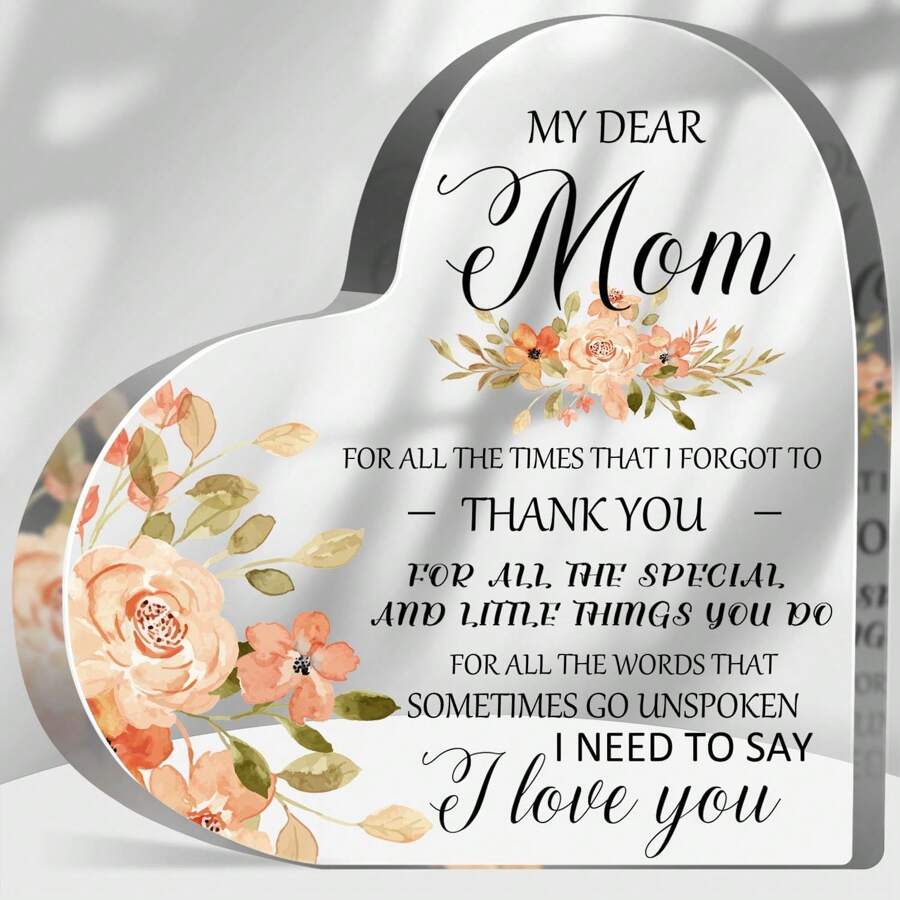 Mother Thank You Gift From Daughter My Dear Mom Sign For Women Heart ...