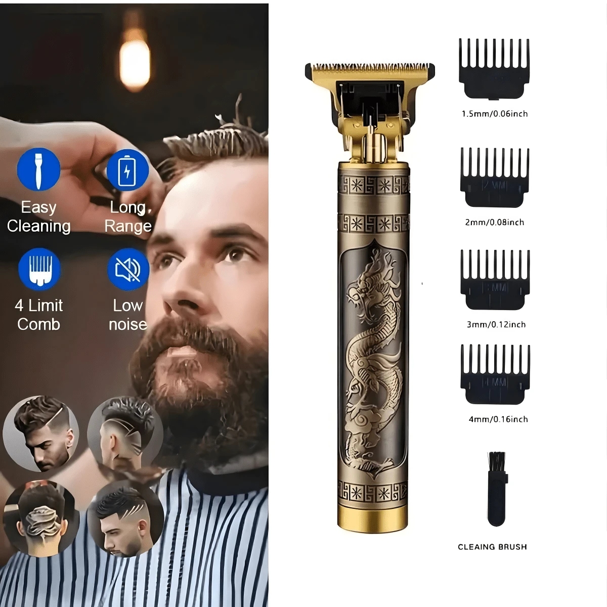 Tondeuses sans fil rechargeables pour hommes - kit de coupe de cheveux à bordure zéro avec ...