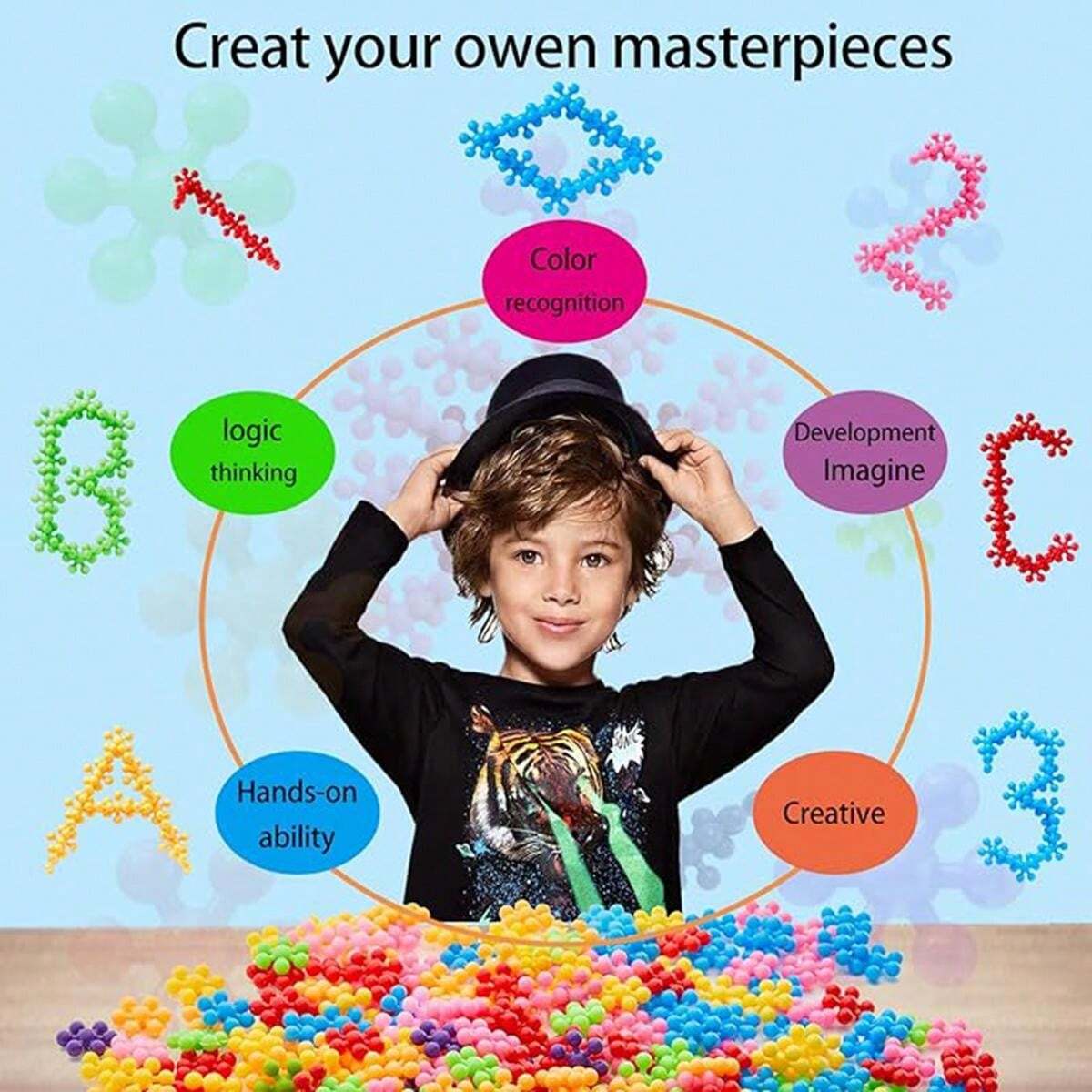 100pcs/200pcs Children's Building Block Connecting Toys, Interlocking ...