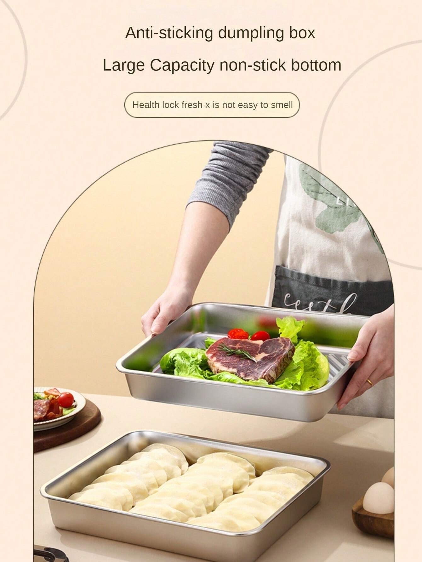 12*10inch Stainless Steel Large Food Container With Lid, Baking Tray ...