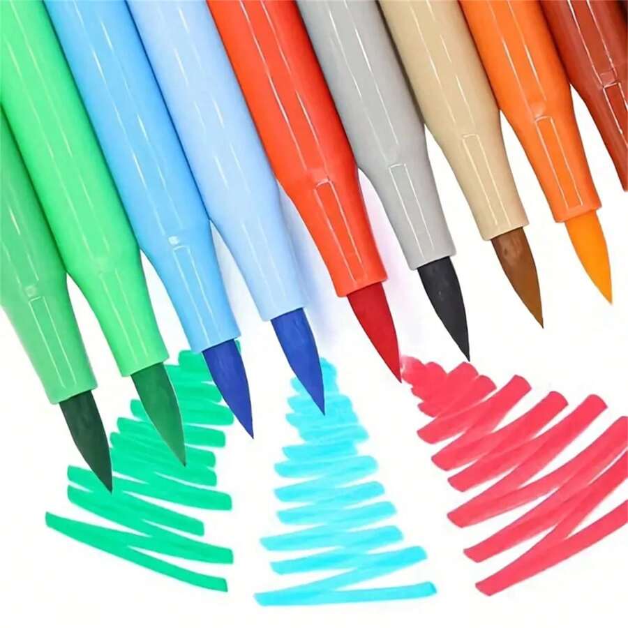 48Colors Soft-Tip Watercolor Pen Set Fine Line Pen Multi-Color Brush ...