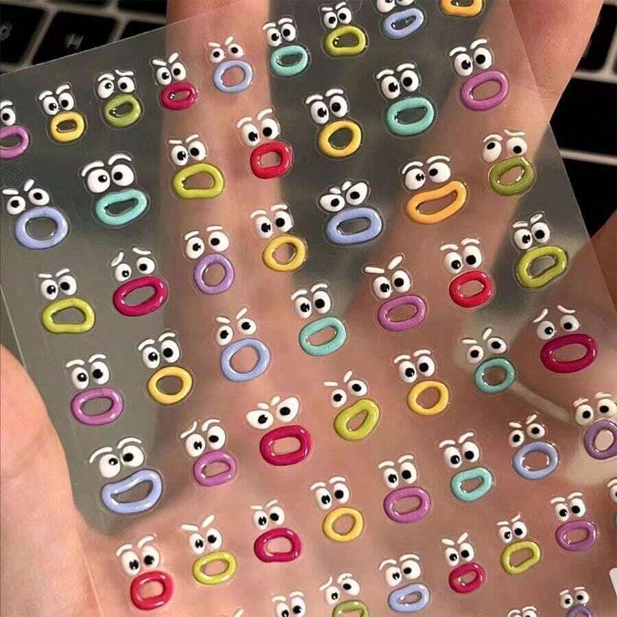 1set/2pcs Prank Stickers, Funny Big Mouth Cartoon Graffiti Style With ...