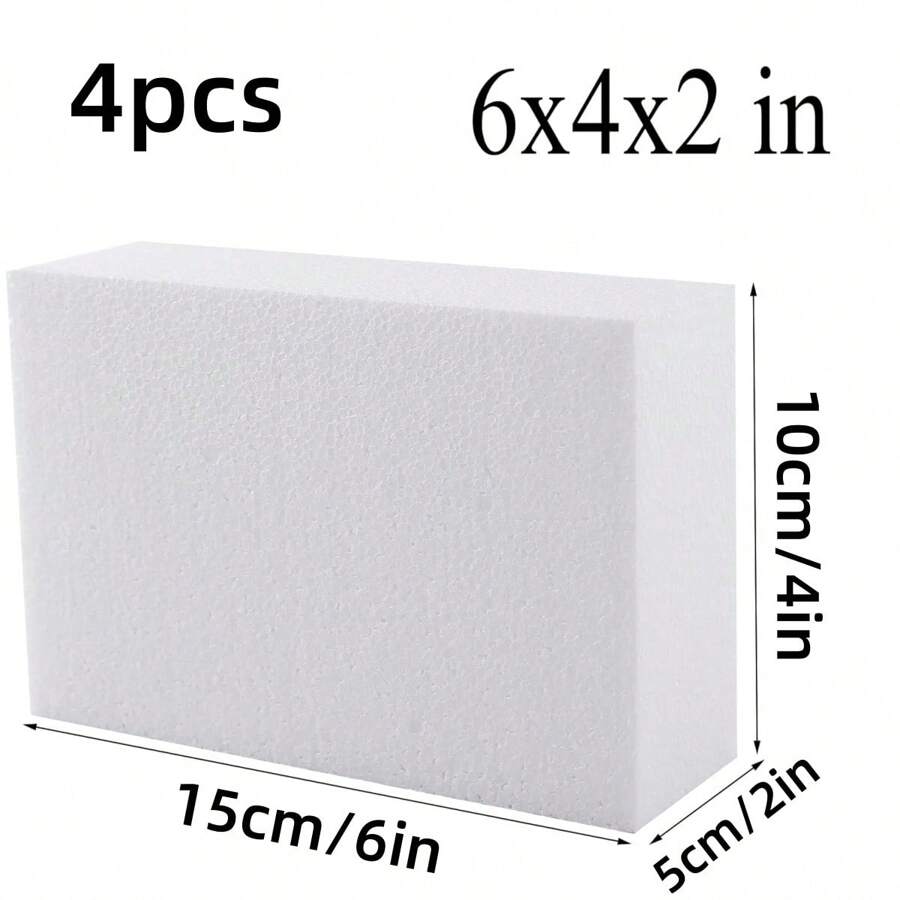 4pcs Foam Blocks Polystyrene Bricks 15X10X5cm For Art & Craft, School ...