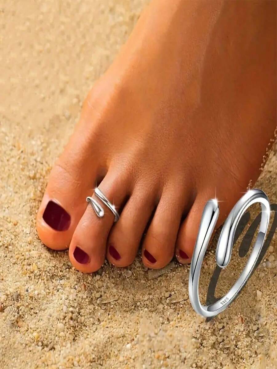 Minimalist Sterling Silver Cuff Toe Ring | SHEIN USA