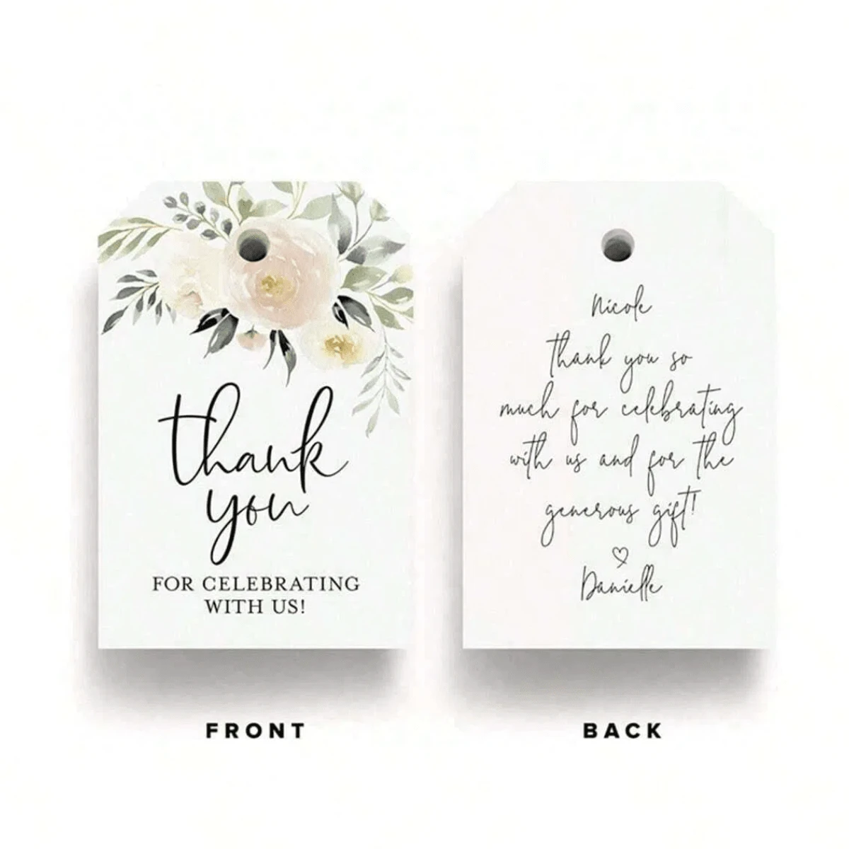 50pcs/Pack Printed Thank You Gift Tags With Floral And Fruit Designs ...