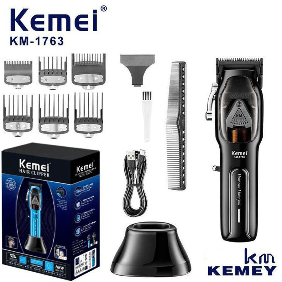 Kemei KM-1763 Cortador de pelo afeitadora eléctrica potente 9000RPM para corte de cabello ...
