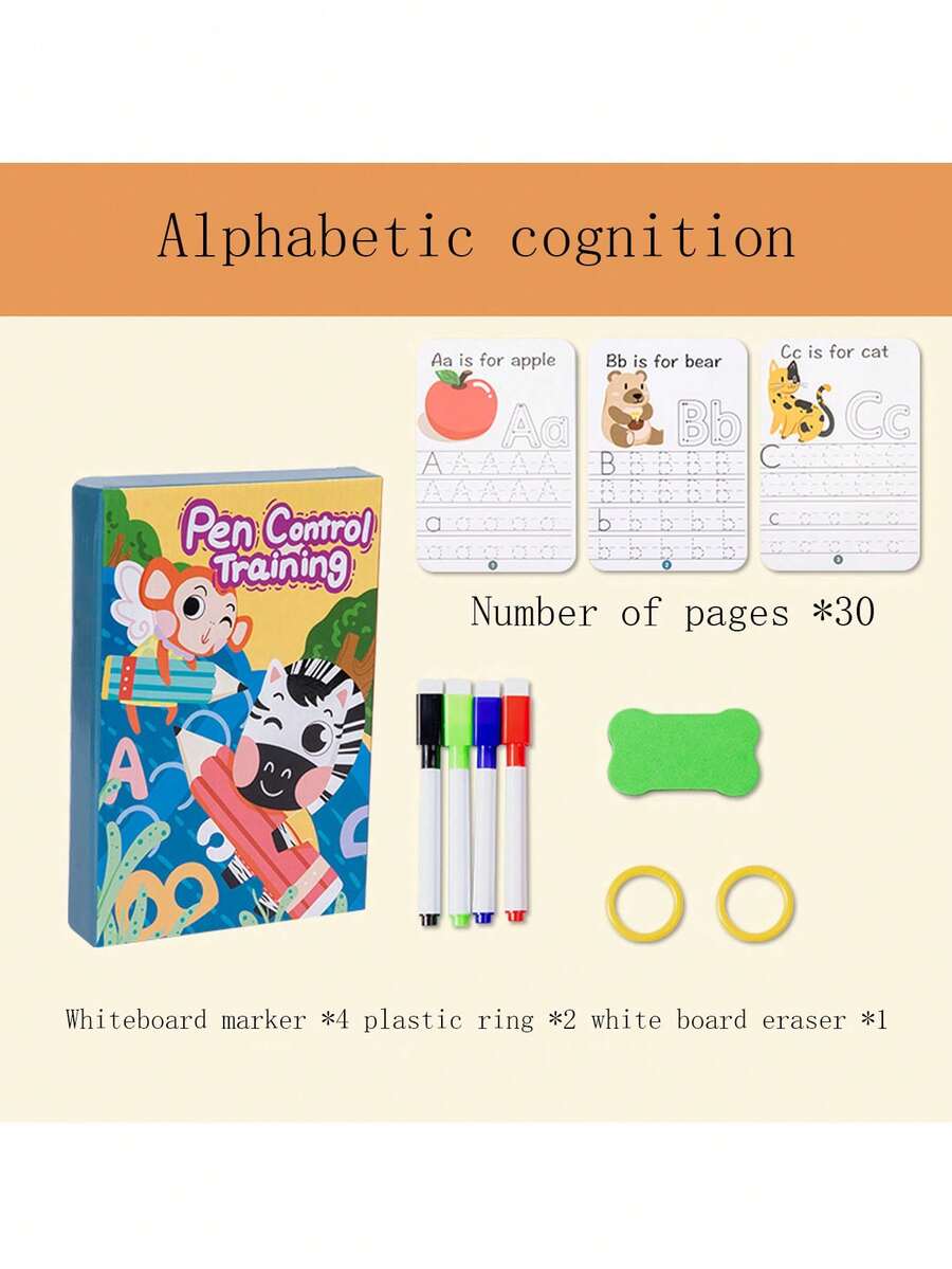 Montessori Wooden Early Education Writing Training Tool, Erasable ...