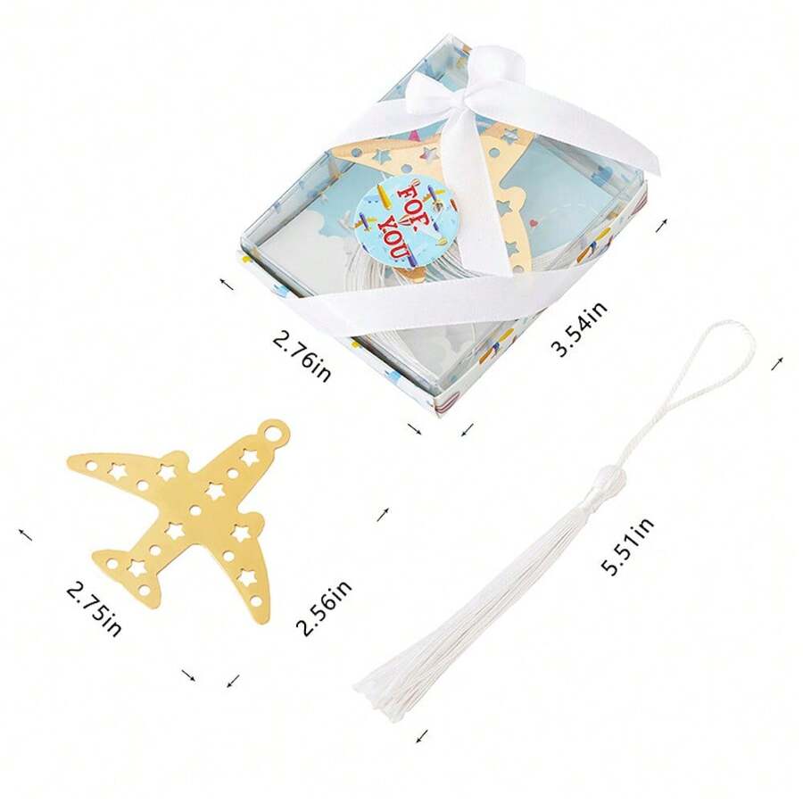 1pc Airplane Metal Bookmarks With Elegant Silk Tassel, Creative ...