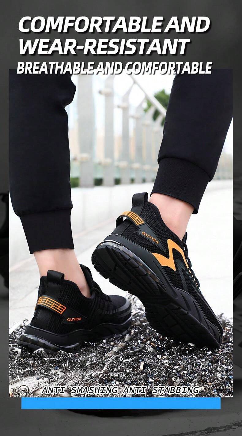 Men's Safety Shoes Steel Toe Boots Anti Impact Anti Puncture Anti Slip ...