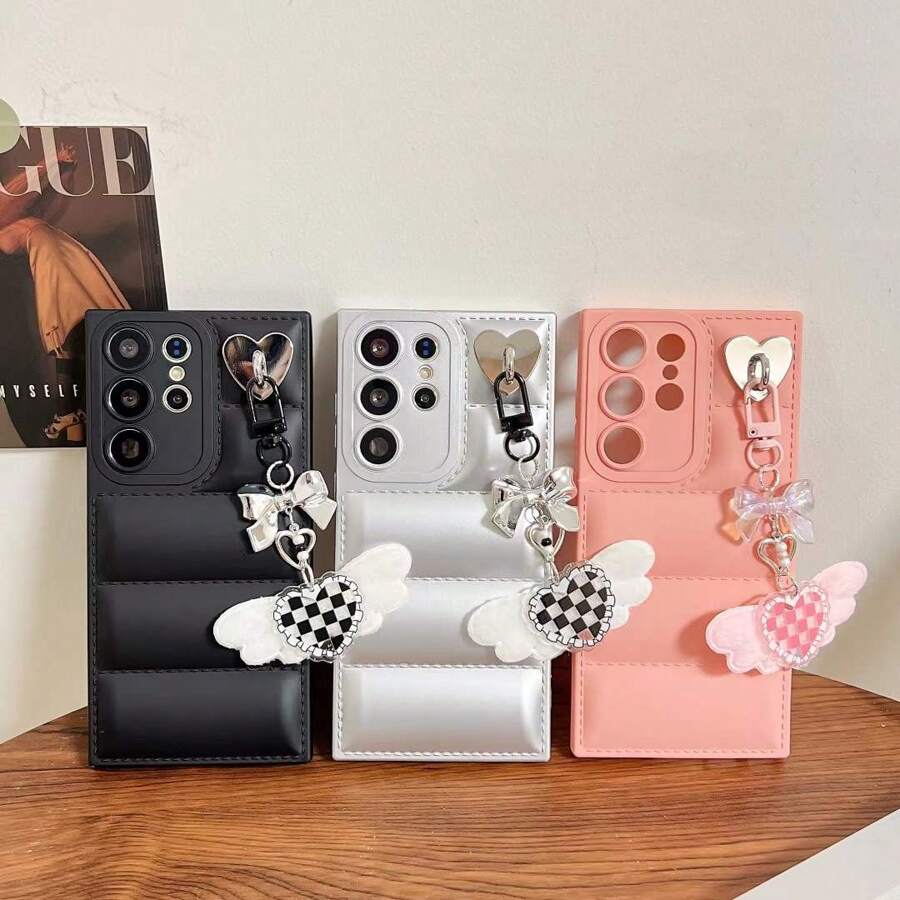 Down Jacket Love Pendant Phone Case For Samung Galaxy S24 S24Plus ...