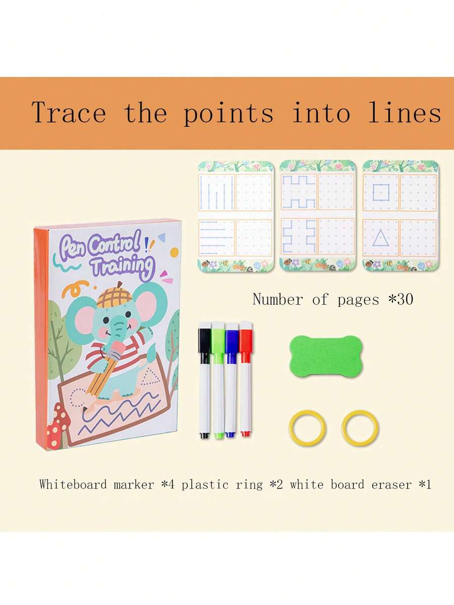 Montessori Wooden Early Education Writing Training Tool, Erasable ...