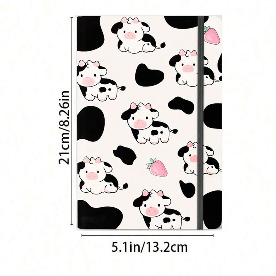 1pc Cow Notebooks Cute Funny Cow Pink Strawberry Milk College Notebooks ...