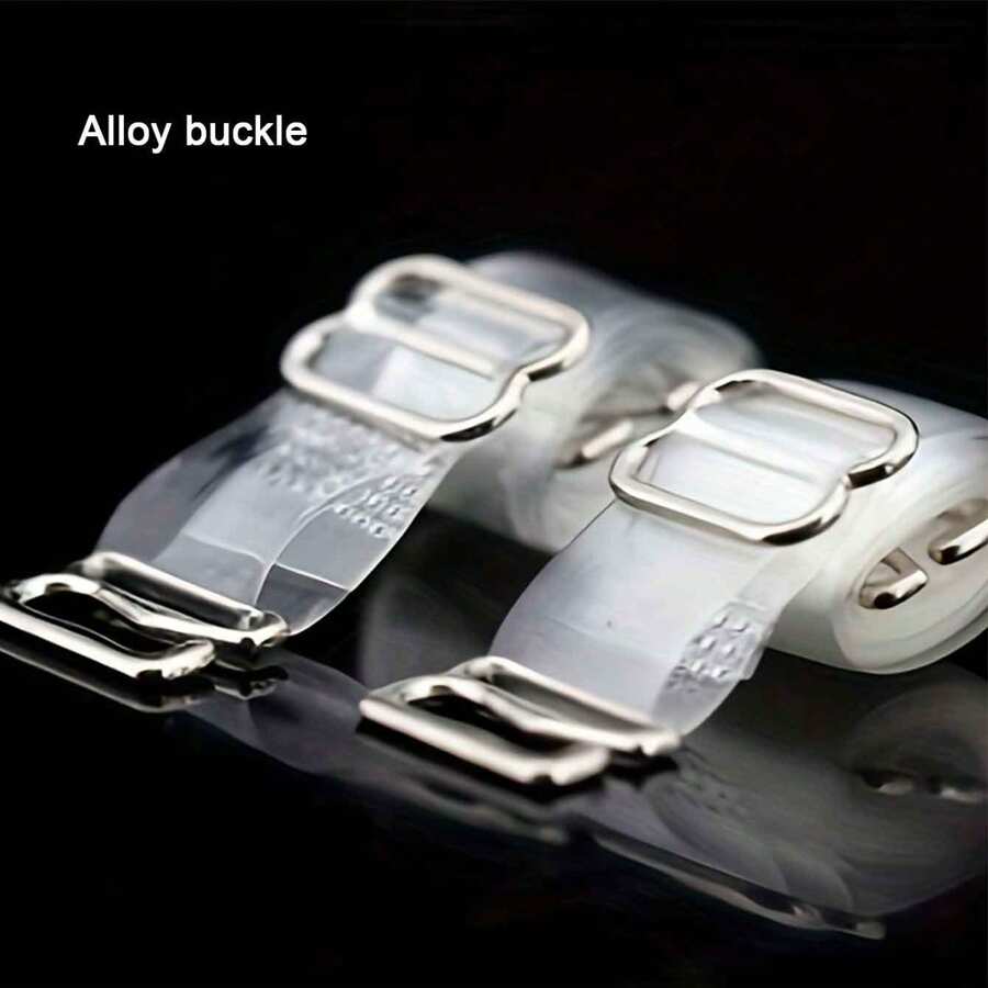 5 Pairs Alloy Buckle Transparent Shoulder Straps, Invisible Adjustable ...