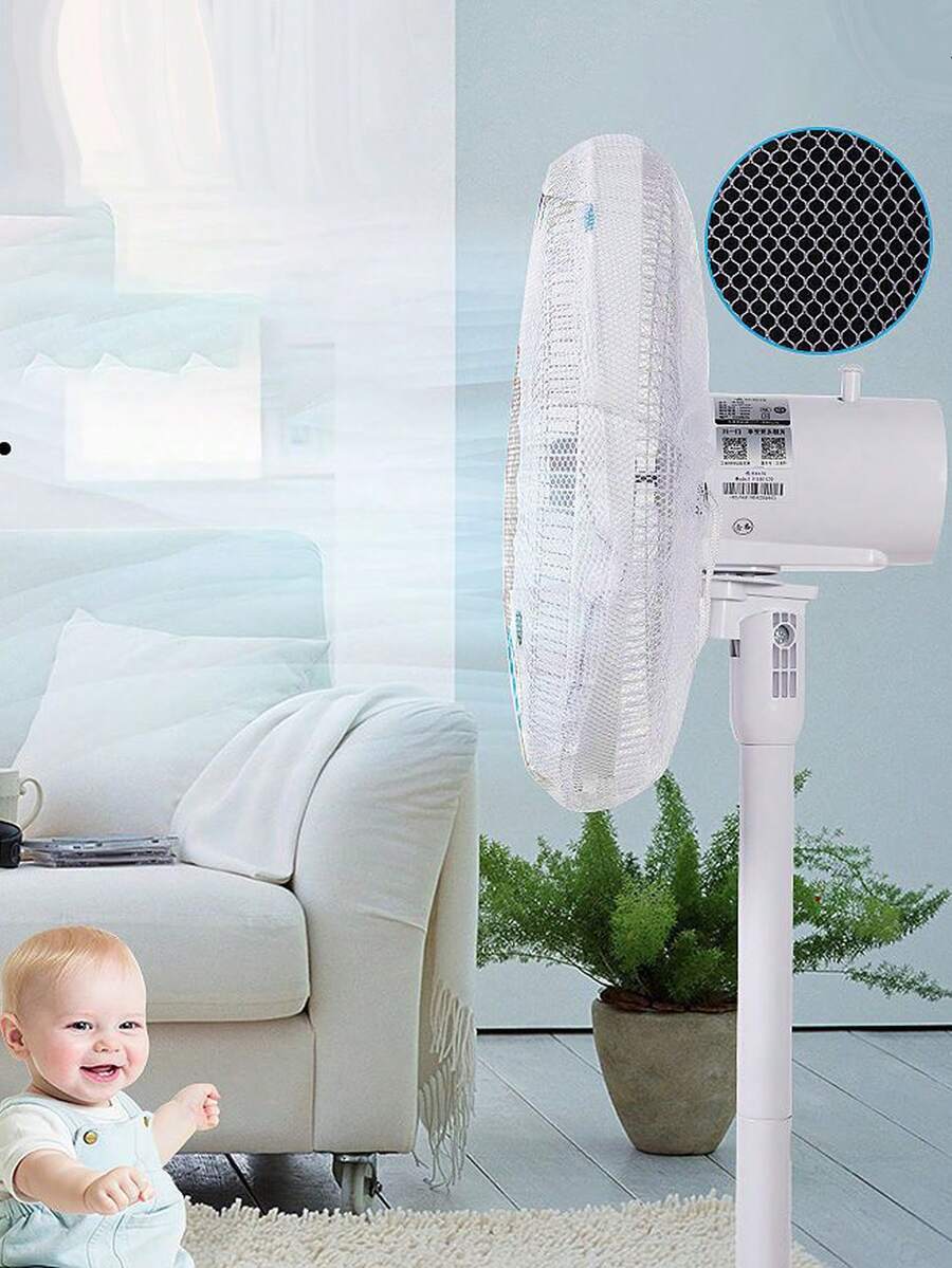 1pc Polyester Fan Cover Hand Protection Netting Anti-Pinch Safety Mesh ...