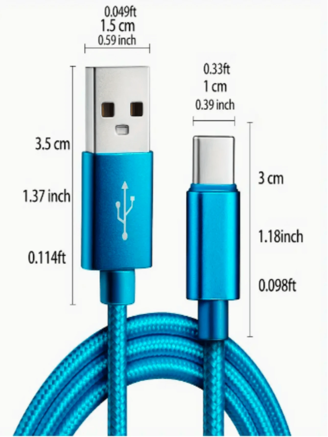 USB Type C Cable Fast Charging Data Cord Compatible With Samsung, Redmi ...