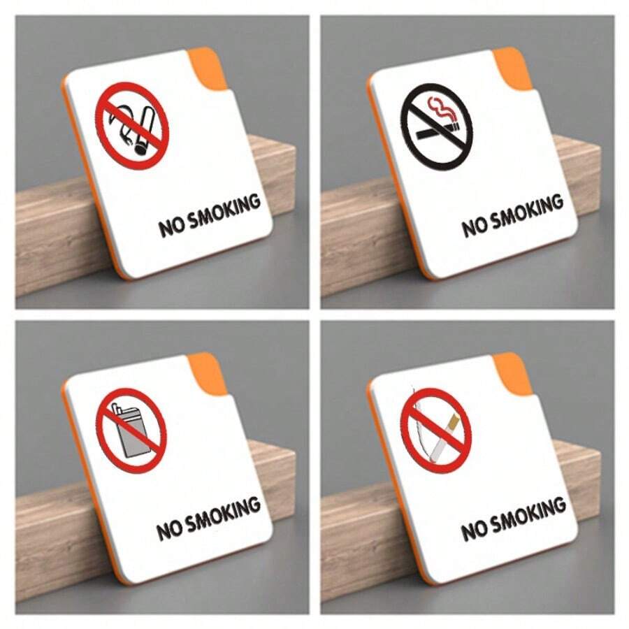 Acrylic No Smoking Sticker Sign, Smoking Prohibited Notice Plate ...