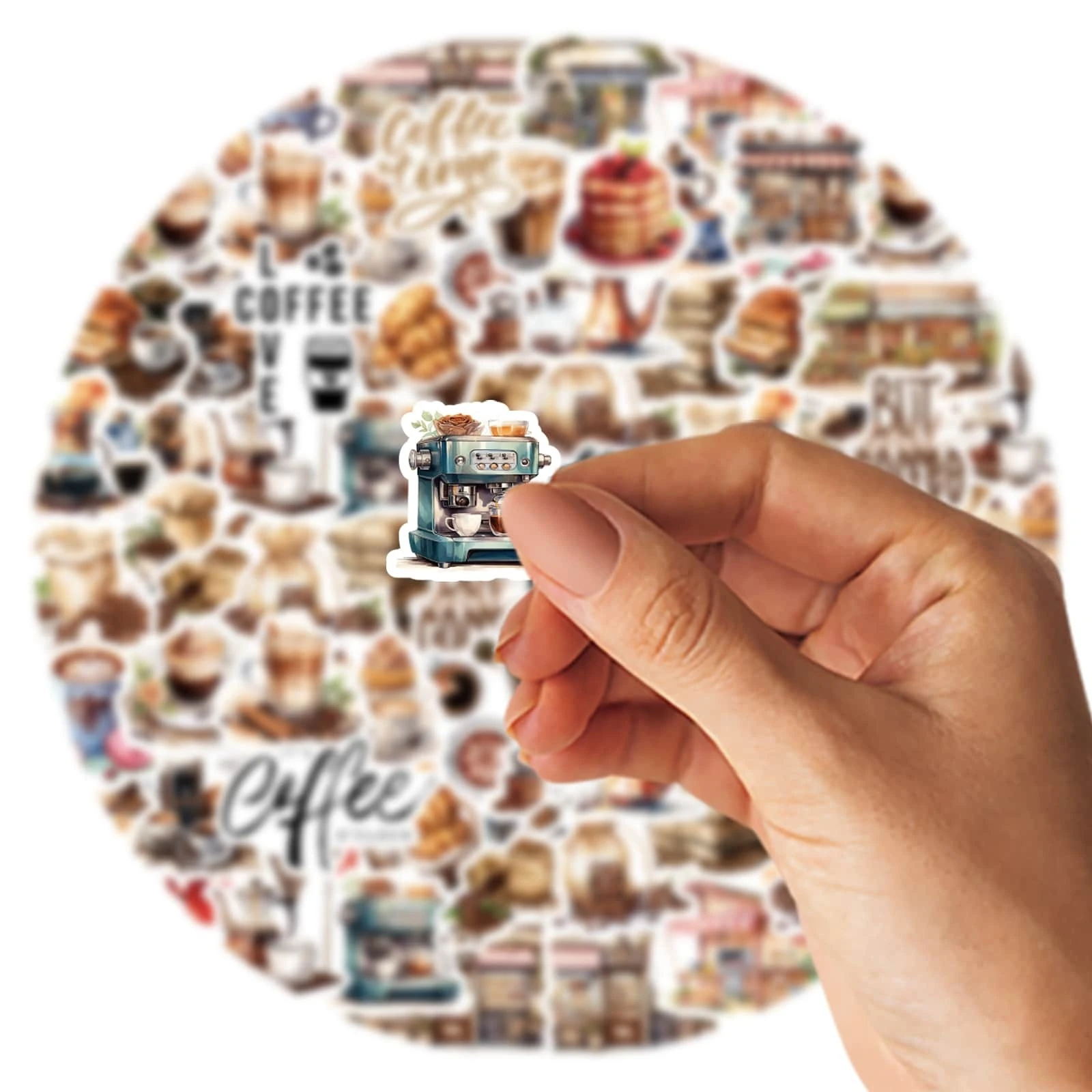 Conjunto de 30 pegatinas de temática vintage de Cafetería de la ...