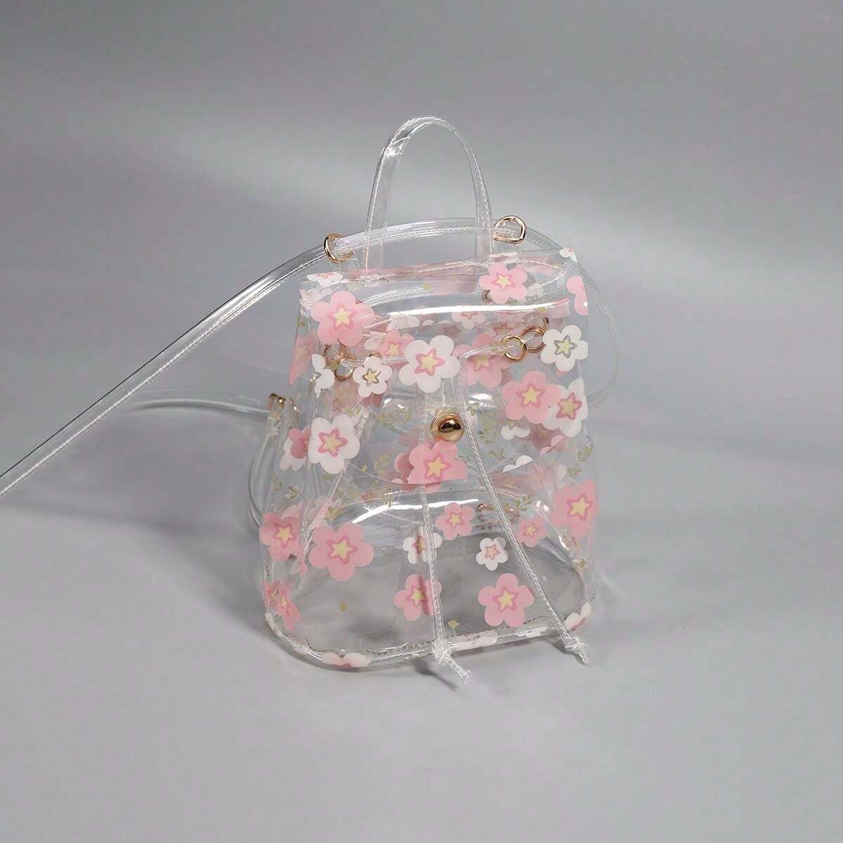 Mini PVC Clear Waterproof Beach Bag, Women Concise Fashion Digital ...