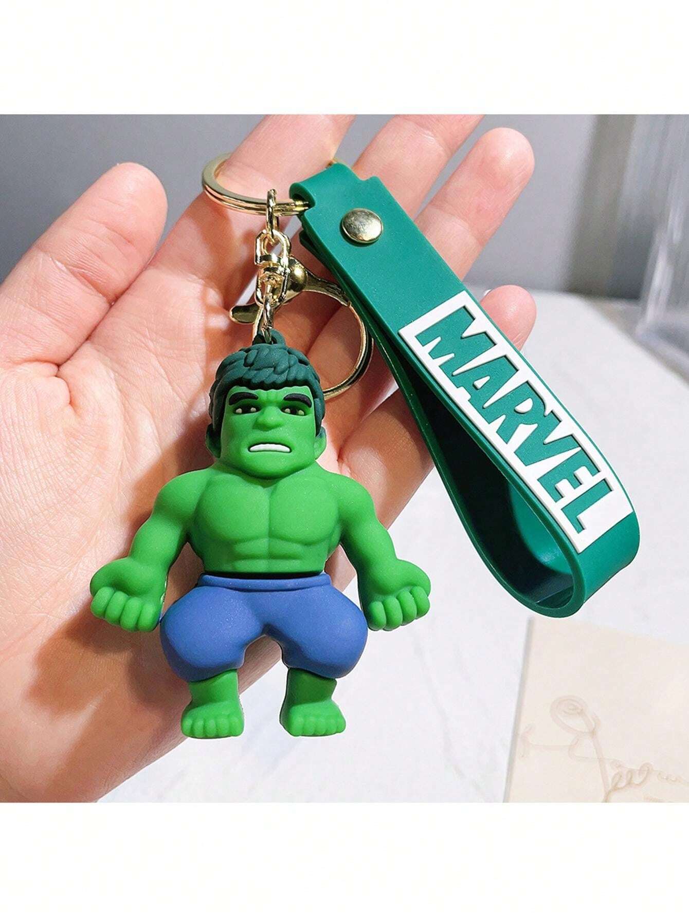 Avengers PVC Keychains Cute Cartoon Superhero Pendant Keyholder Thanos ...