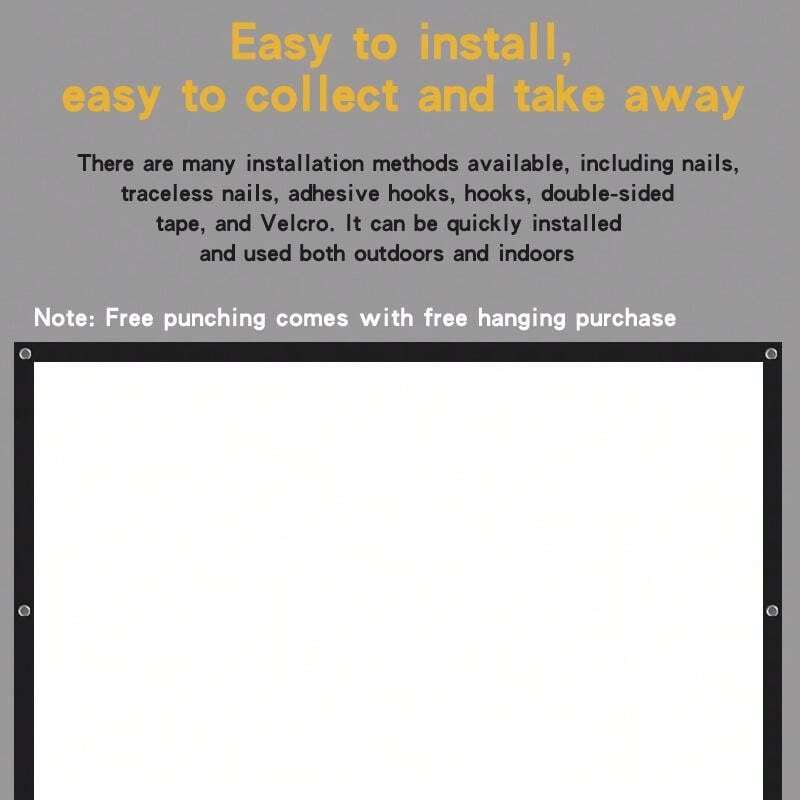 100-Inch Portable Projection Screen, 221*125CM, Soft Material, Wall ...