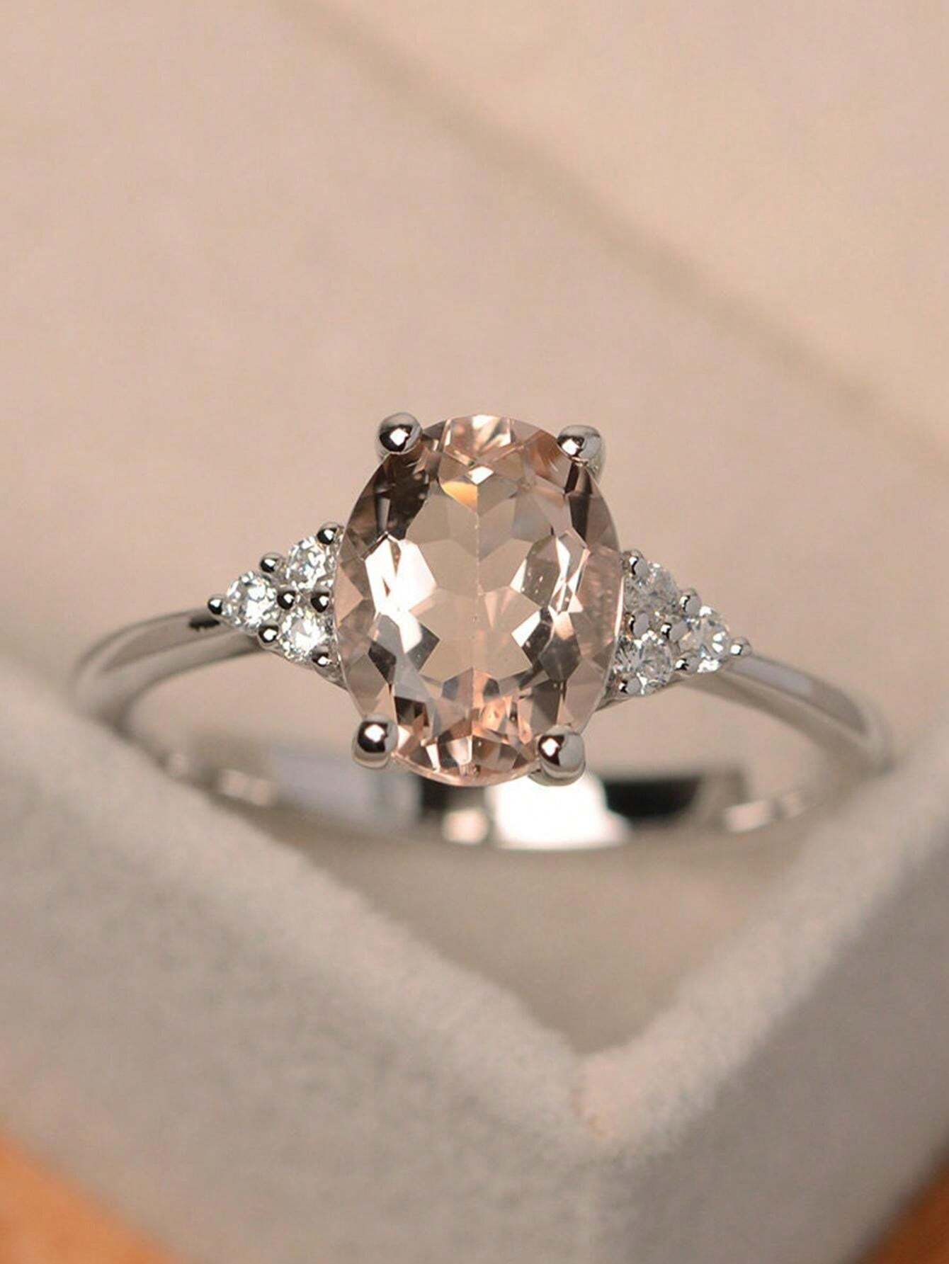 1 anillo espléndido de circonia cúbica de champagne - símbolo de amor ...