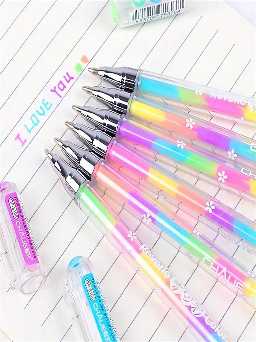 5pcs Creative Multi-Color Watercolor Pens, 6-Color Greeting Card Pens ...