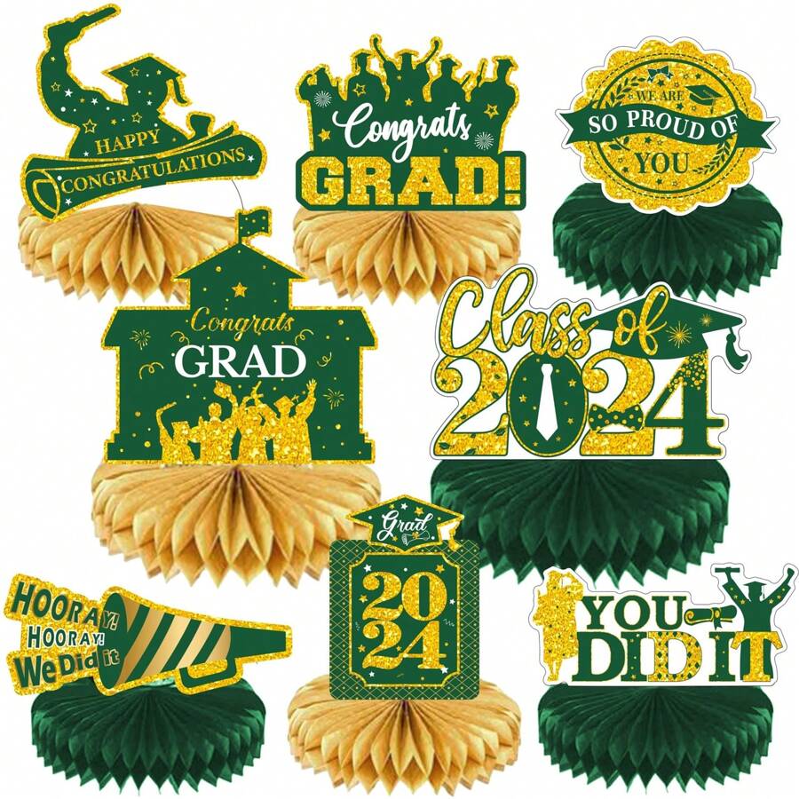 8pcs Graduation Party Decorations Table Centerpieces Class Of 2024