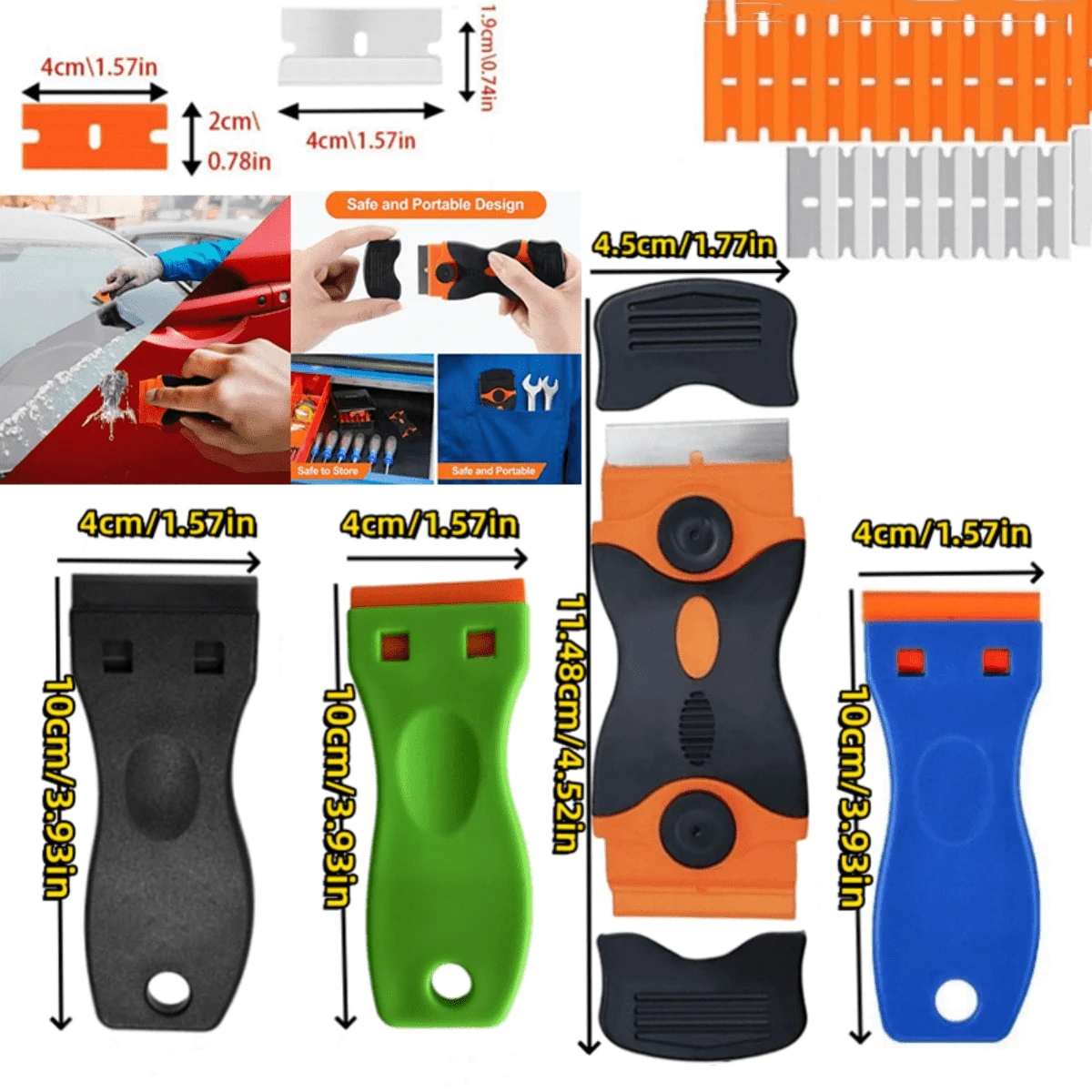 1 Set Plastic Razor Blade Scrapers Razor Scraper Removal Tool For ...